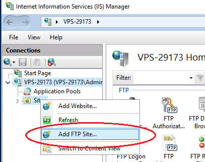 Setting up an FTP server on Windows Server 2016